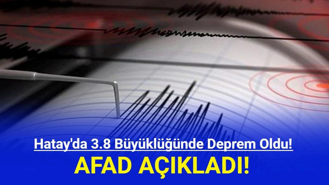 Hatay'da 3.8 Büyüklüğünde Deprem Oldu! - Finans 7
