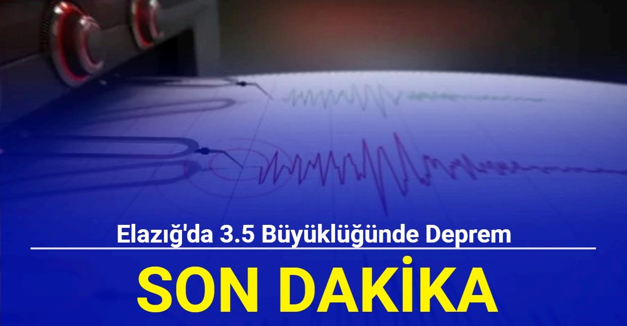 Son dakika: Elazığ'da 3.5 büyüklüğünde deprem meydana geldi - Finans 7